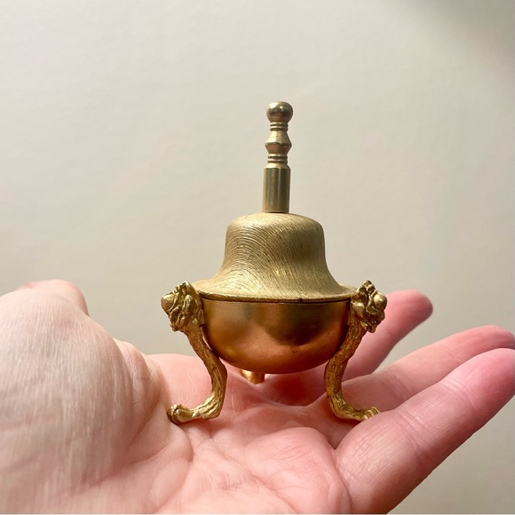 Accents | Vintage Brass Bell Jar Footed Saccharin Holder Ornate Powder ...